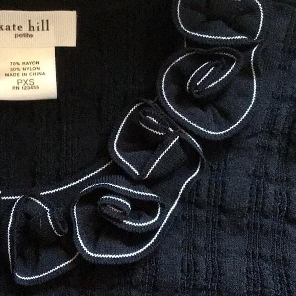 Kate Hill | Sweaters | Kate Hill Cardigan Black And White With Frilly ...